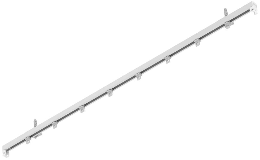 AluDeco Záclonová kolejnice ALU 100, do stropu, s kluznými jezdci, bílá Rozměr produktu: 301 - 350 cm