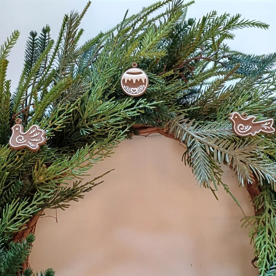 Sada drobných vánočních ozdob, 3 × 4 cm, plast, balení 11 ks