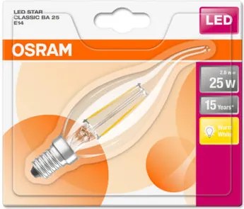 Osram LED A++ A++ E E14 tvar svíčky ve větru 2 W = 25 W teplá bílá