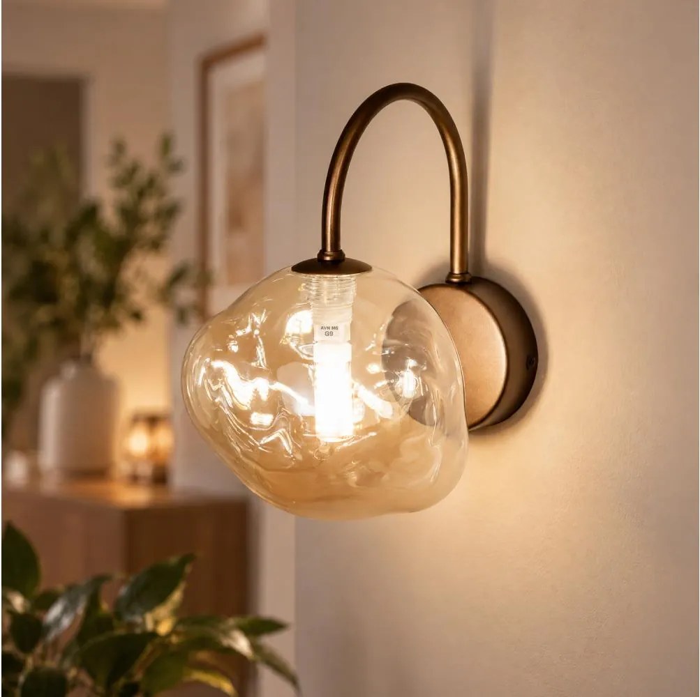 BRILAGI - Nástěnná lampa VULCANO 1xG9/8W/230V bronzová/kouřová béžová