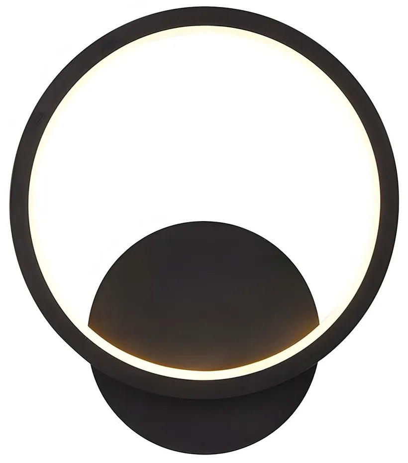 Toolight Toolight, LED nástěnné svítidlo 20cm, 10W, 3000K, LHJ081-W, černá matná, OSW-50060