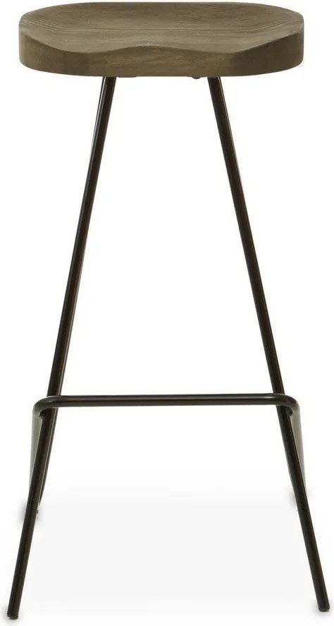 Černá/v přírodní barvě barová stolička z jilmového dřeva (výška sedáku 78 cm) District – Premier Housewares