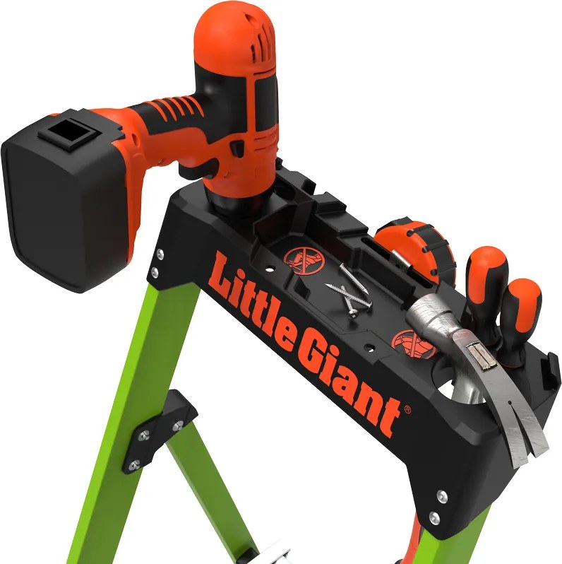 Little Giant MightyLite – lehké sklolaminátové schůdky s plošinou, M4–M8 Model: 4, počet schodů/výška plošiny: 2 / 56 cm