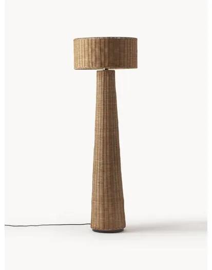 Ručně vyrobená designová stojací lampa z ratanu Paolo