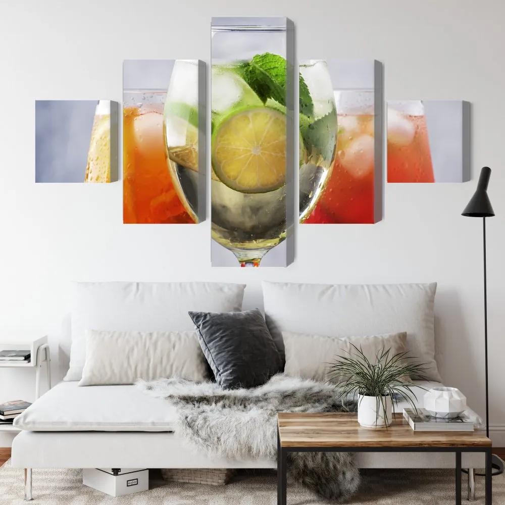 Vícedílný obraz Sada Letních Koktejlů Nedostatek Nedostatek Plátno Canvas 250x150