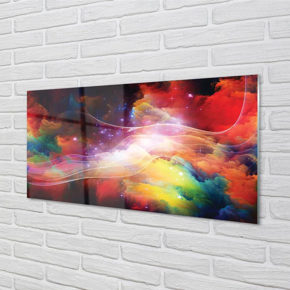 akrylový obraz Fraktály abstraktní vlna 140x70 cm