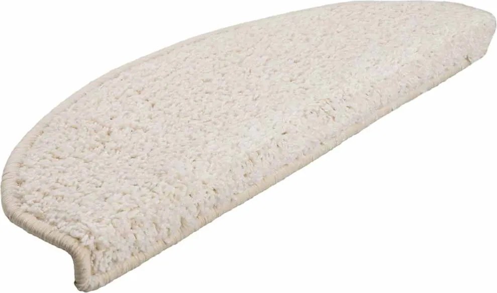 Schodové rohože 15 ks 65 x 21 x 4 cm bílé, půlkulaté, velké 133906