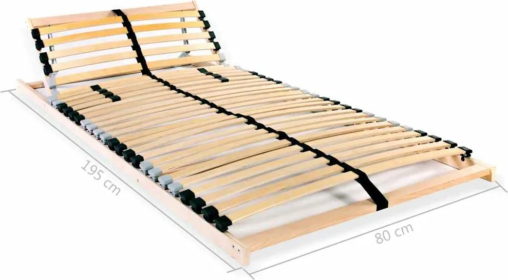Lamelové rošty do postele 2 ks 28 lamel 7 zón 80 x 200 cm 3051423