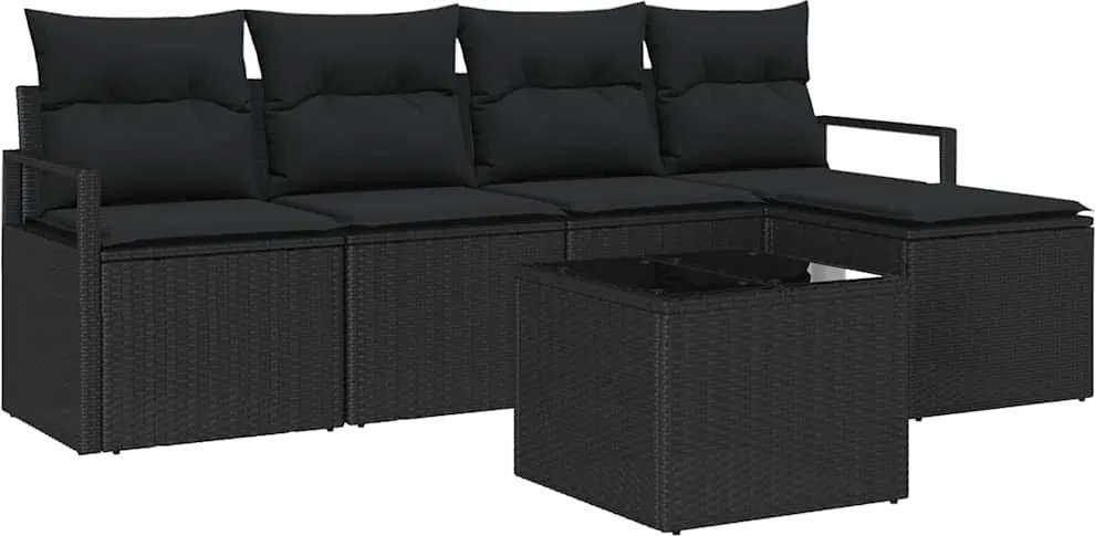 Set pohovek 6 ks Černá polyratan 3355022