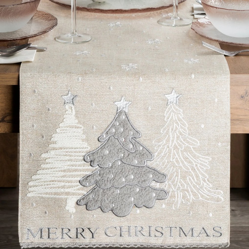 VÁNOČNÍ BĚHOUN NA STŮL CHRISTMAS 35X183 CM VZOROVANÝ