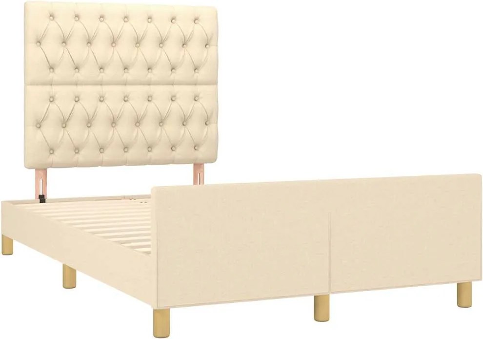 Rám postele bez matrace krémový 120 x 200 cm textil 3125289