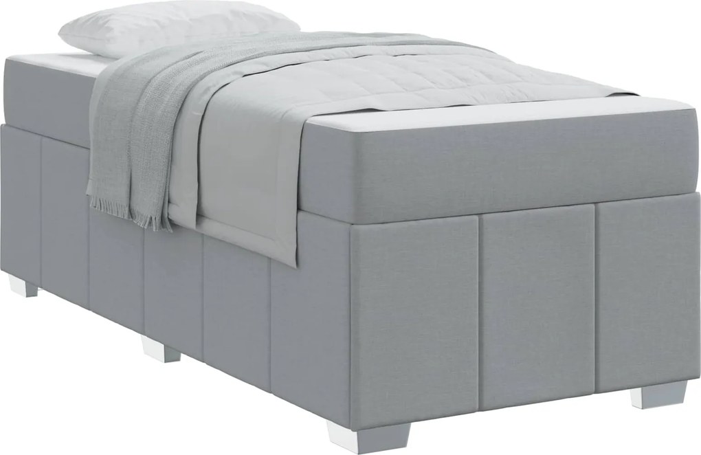Rám postele s matrací Světle šedá 90 x 200 cm textil 3398258