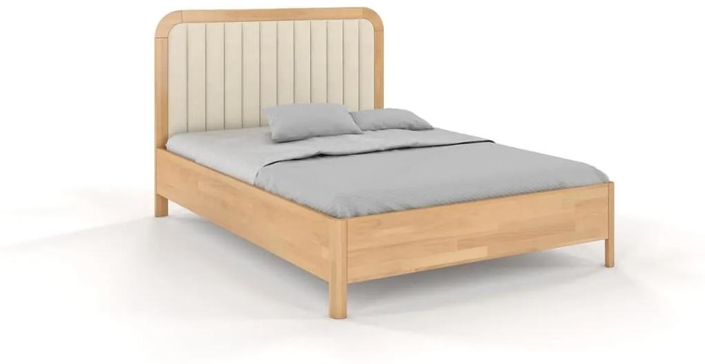 Buková postel s čalouněným čelem - Modena - zvýšená,   , Buk přírodní, 180x200 cm