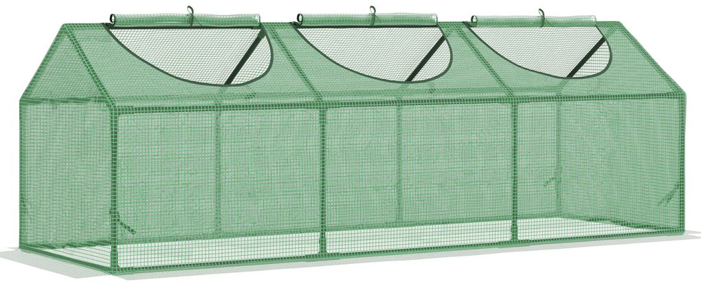 Outsunny skleník s oknem, PE skleník 180x60x60cm, skleník na rajčata a chladicí rám v zelené barvě pro zahradu a balkon | Aosom.de