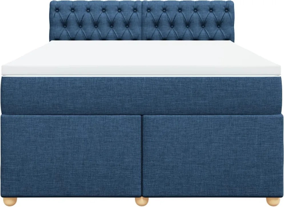Box spring postel s matrací modrá 140x200 cm textil 3289016