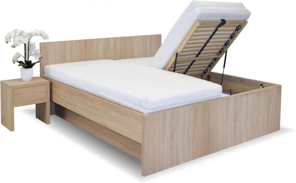 Manželská postel Tropea, s úložným prostorem, , Dub hnědý