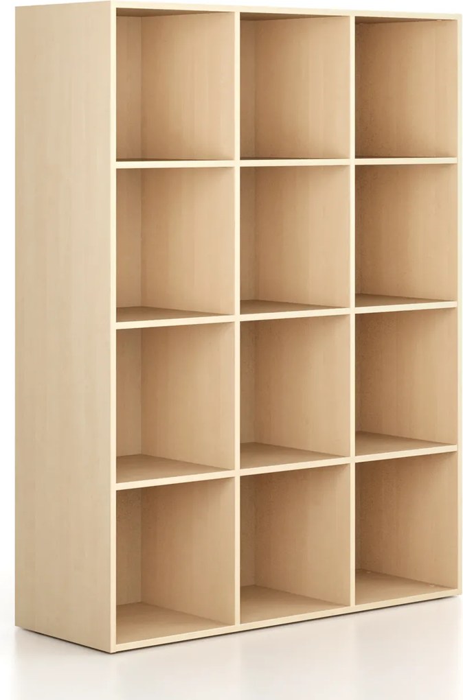 Regál FRAME, nižší, 3 sloupce, 1735 x 1299 x 450 mm, bříza