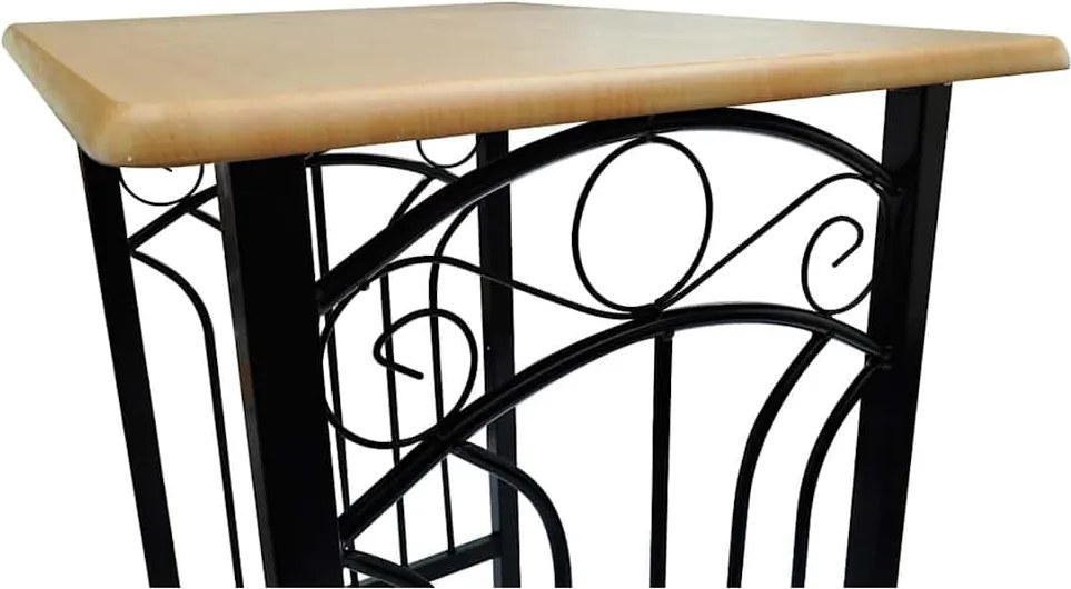 Jídelní set snídaně/večeře světlohnědá s černou ocelí 240095