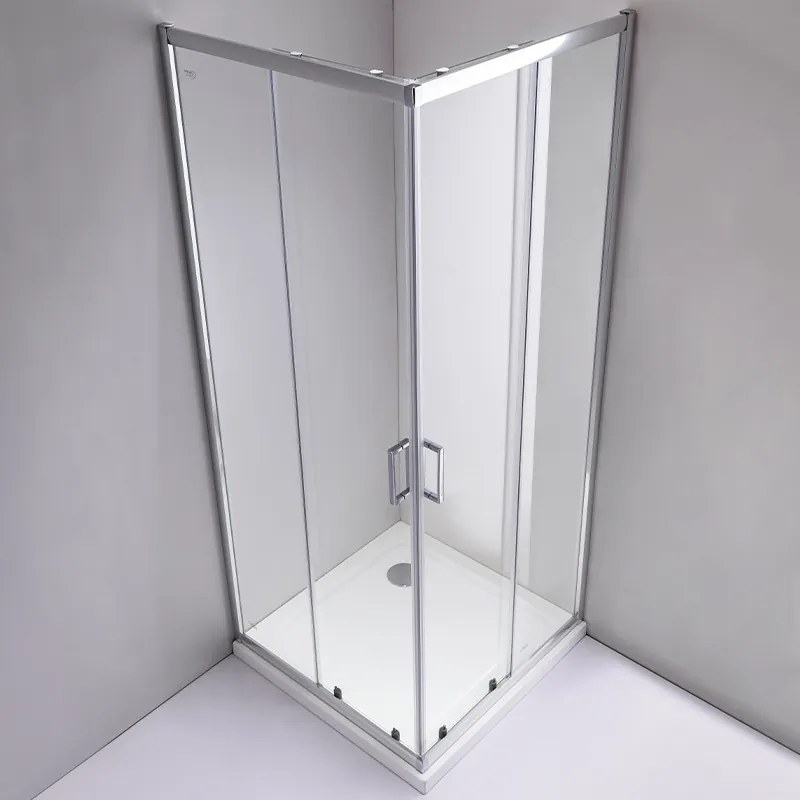 BPS-koupelny Čtvercový sprchový kout HYD-SK93B 90x90 chrom/transparent + vanička HYD-SSV-SXL02B bílá