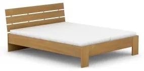Manželská postel REA Nasťa 160x200cm - buk, 1. pás čela 1100 - zelená, 2. pás čela v barvě postele, 3. pás čela v barvě postele