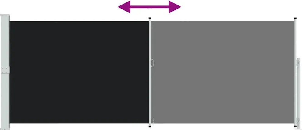 Zatahovací boční markýza 180 x 514 cm černá 313405