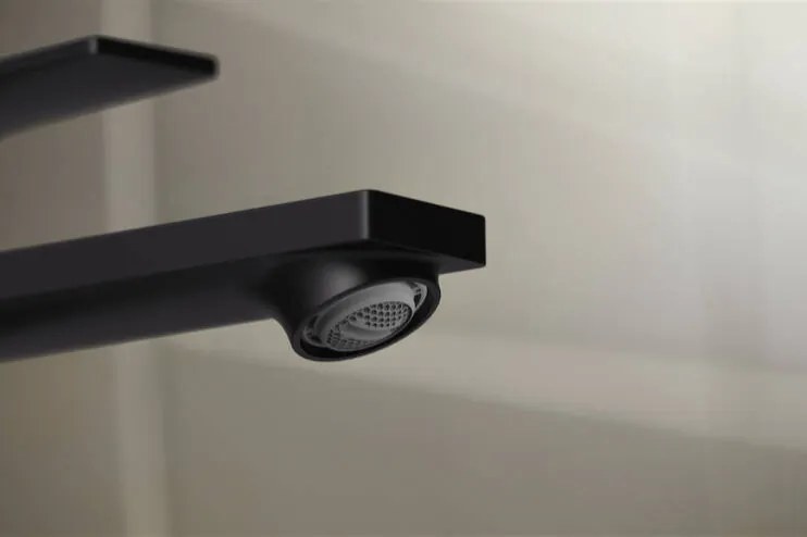 Hansgrohe Rebris E, vysoká umyvadlová baterie 240 s odtokovou soupravou s táhlem, CoolStart, černá matná, 72581670