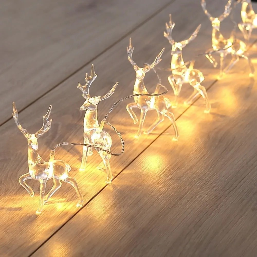 LED světelný řetěz ve tvaru sobů DecoKing Deer, 10 světýlek, délka 1,65 m