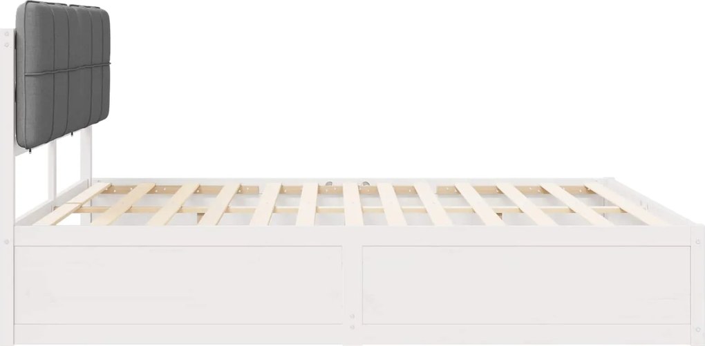 Rám postele s čalouněným čelem s čelo Světle šedá 200 x 200 cm 3398178