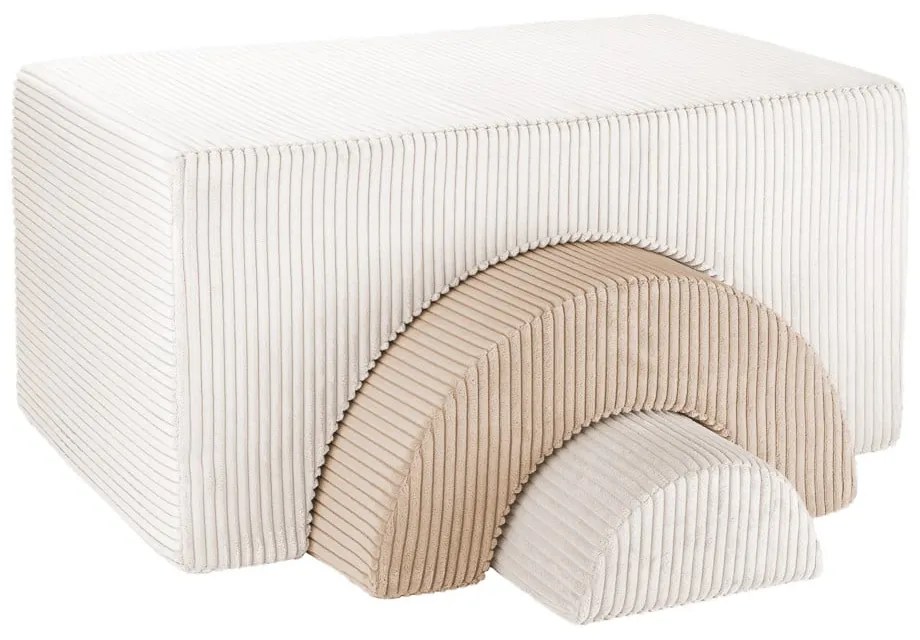 Krémové manšestrové pěnové hřiště 75x49x37 cm Rainbow Montessori – Wigiwama