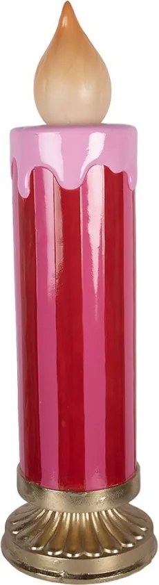 Dekorativní LED svíčka v červenorůžovém odstínu - Ø 23*78 cm