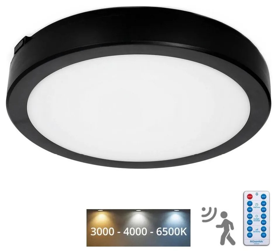 Kobi LED Koupelnové stropní svítidlo se senzorem NAIROS LED/18W/230V IP65 černá + DO KFN2X18WCZ