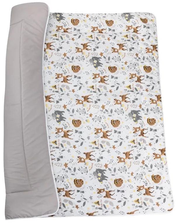 Bomimi Hrací deka 120 x 120 cm bavlna oboustranná Lesní zvířátka béžová