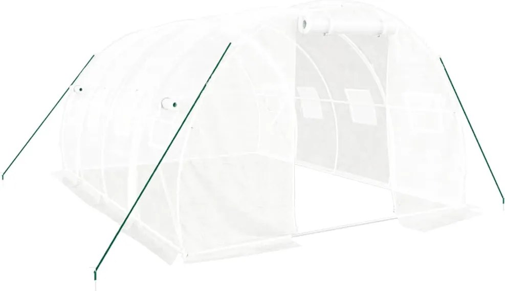 Skleník s ocelovým rámem bílý 12 m² 4x3x2 m 3188050