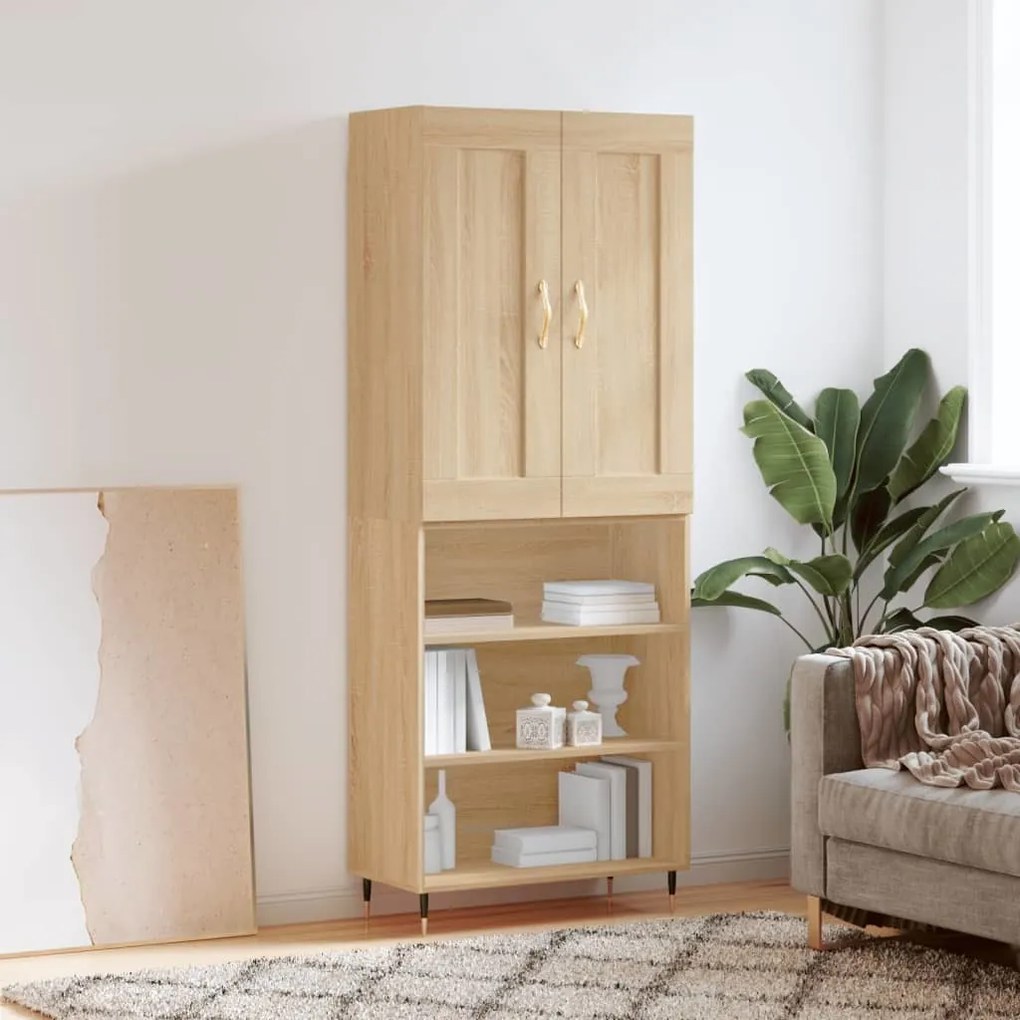 vidaXL Skříň highboard 69,5 x 34 x 180 cm kompozitní dřevo [3200052] Barva: Bílá