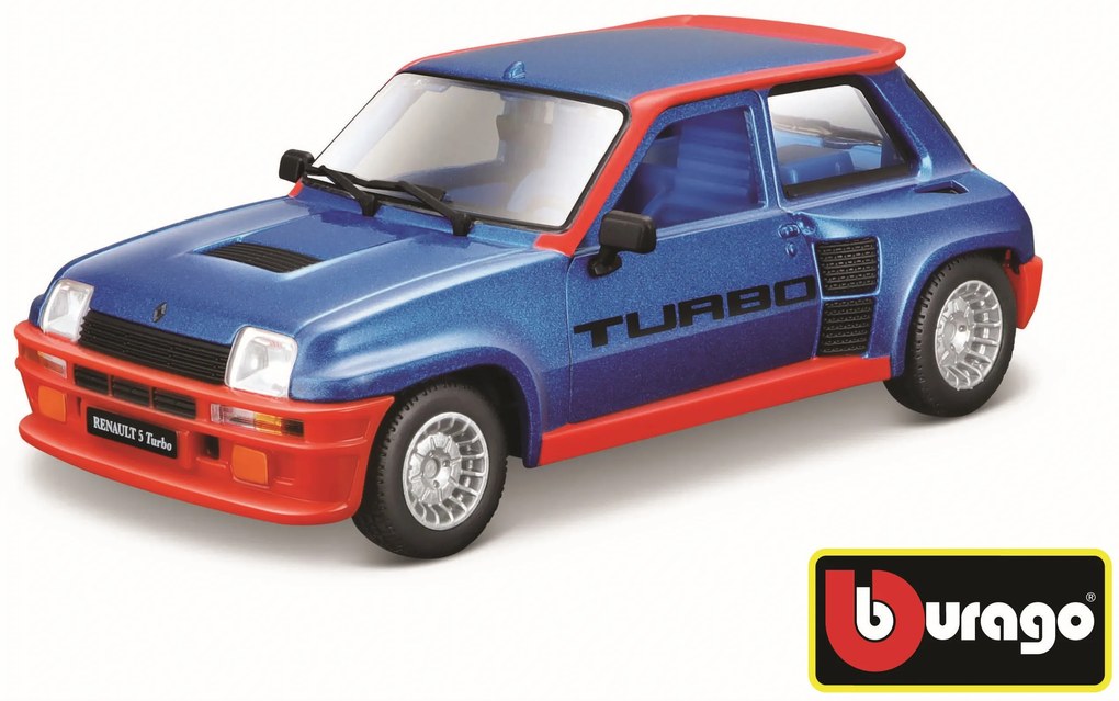 Kovový model bburago renault 5 turbo modré
