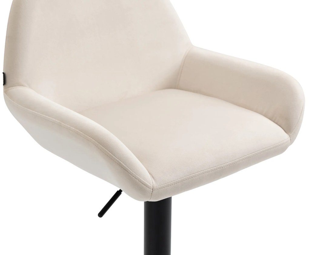 Barová židle Romsey - samet - černý rám | krémová