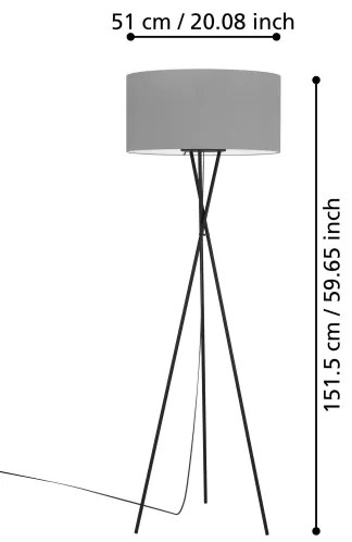 Eglo 900187 - Stojací lampa FONDACHELLI 1xE27/60W/230V