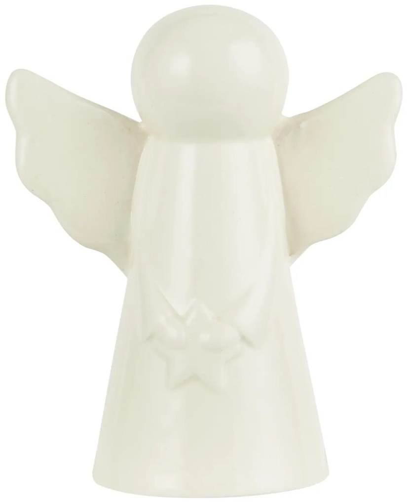 IB LAURSEN Porcelánový anděl Angel Star 10 cm, bílá barva, porcelán