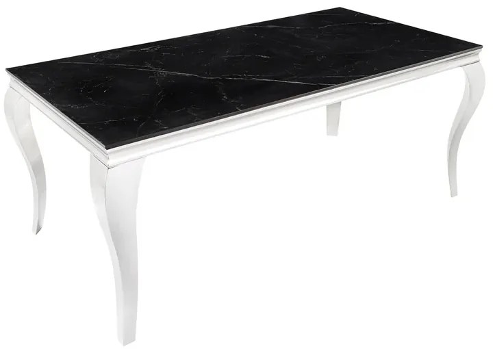 Designový jídelní stůl Rococo 180 cm černý / stříbrný
