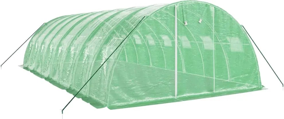 Skleník s ocelovým rámem zelený 32 m² 8 x 4 x 2 m 3188063