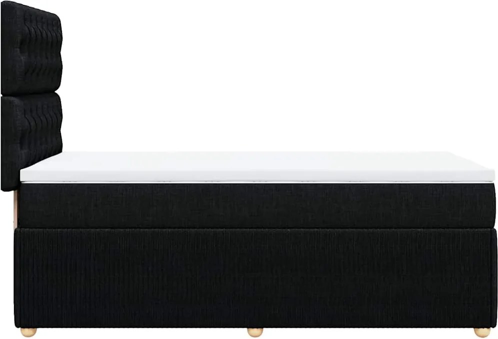 Box spring postel s matrací černá 100 x 200 cm textil 3294276