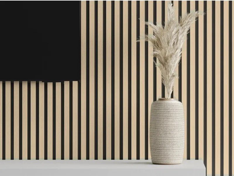 Mexen Lam-B, akustické stěnové lamely 275 × 30 cm, HDF deska 4 mm, technická dýha, dub pískový, S100-275307-3015-001