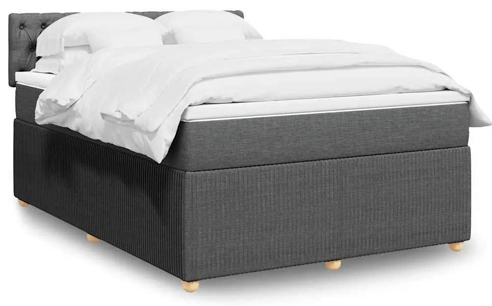 Box spring postel s matrací tmavě šedý 140 x 190 cm textil 3287459