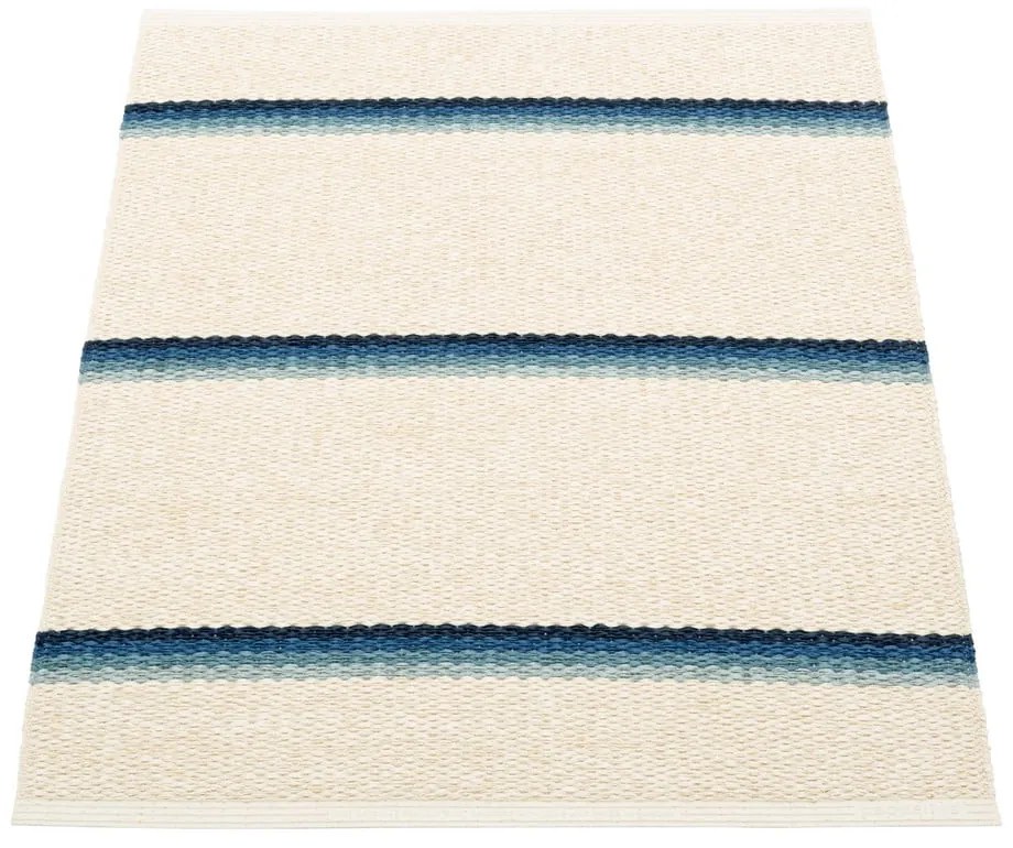 Modro-krémový vnitřní a venkovní koberec 70x90 cm Olle Blue Vanilla – Pappelina