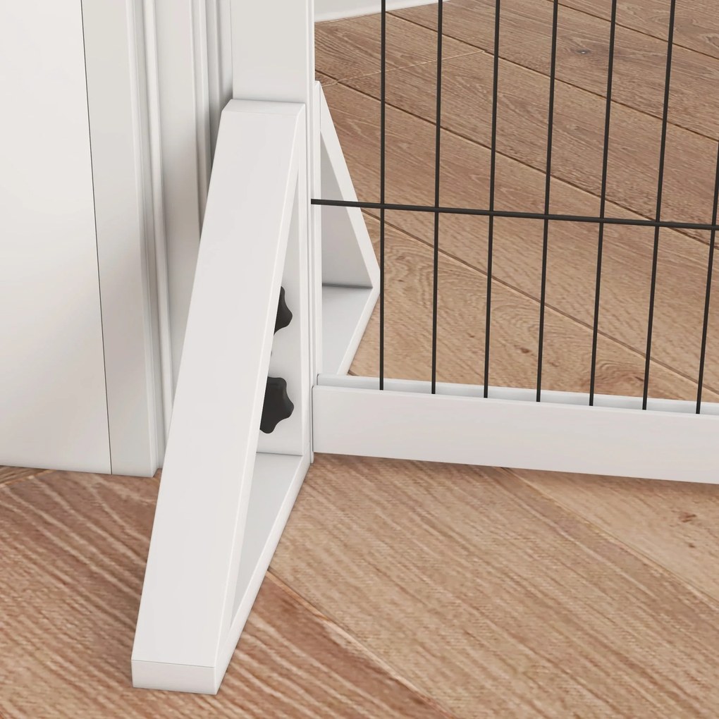 PawHut Bezpečnostní zábrana pro psy, 2-panely, nastavitelná šířka 63-106L x 44W x 67H cm, pro schody, dveře, chodby, vyrobená z borovicového dřeva a o