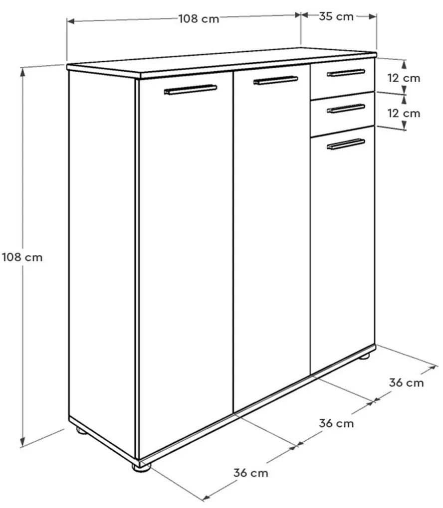 Botník Triah 108x108 cm bílý