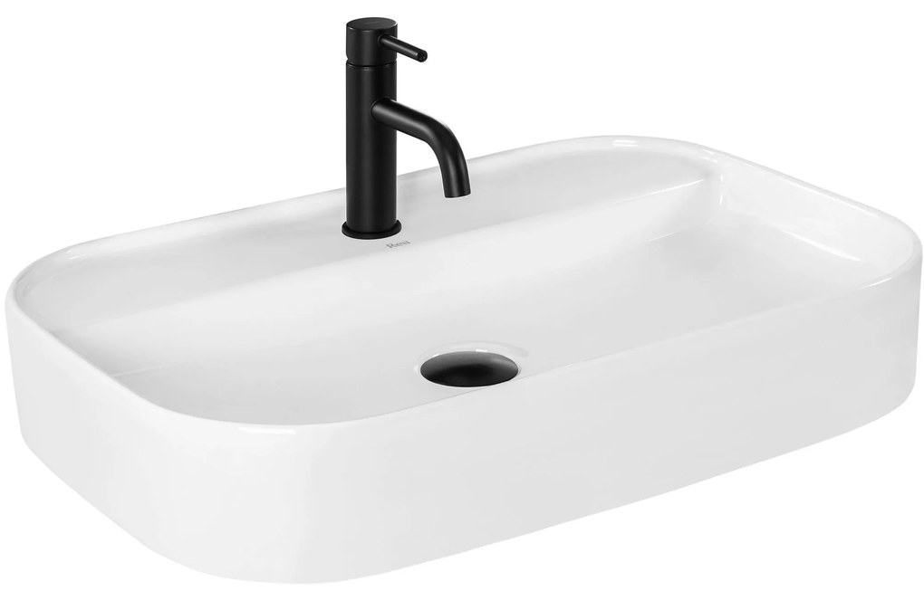 Rea Verona, umyvadlo na desku 650x440x120mm, bílá lesklá, REA-U3325