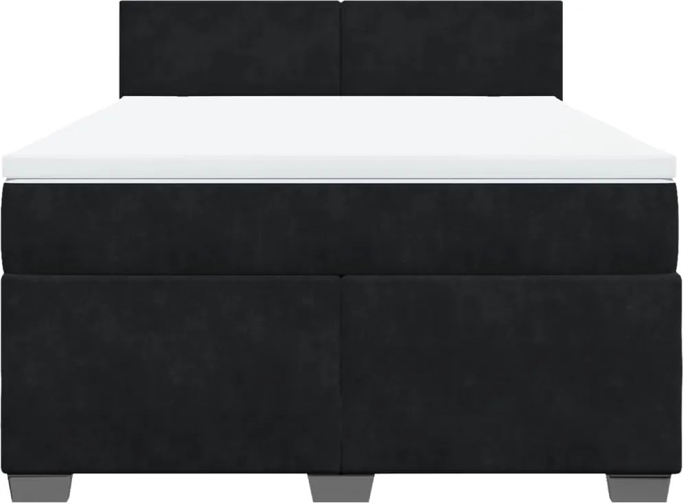 Box spring postel s matrací černá 140 x 190 cm samet 3288602