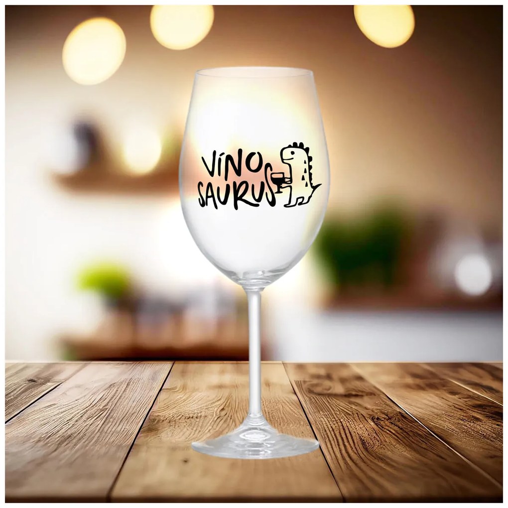 VÍNOSAURUS - čirá sklenička na víno 350 ml
