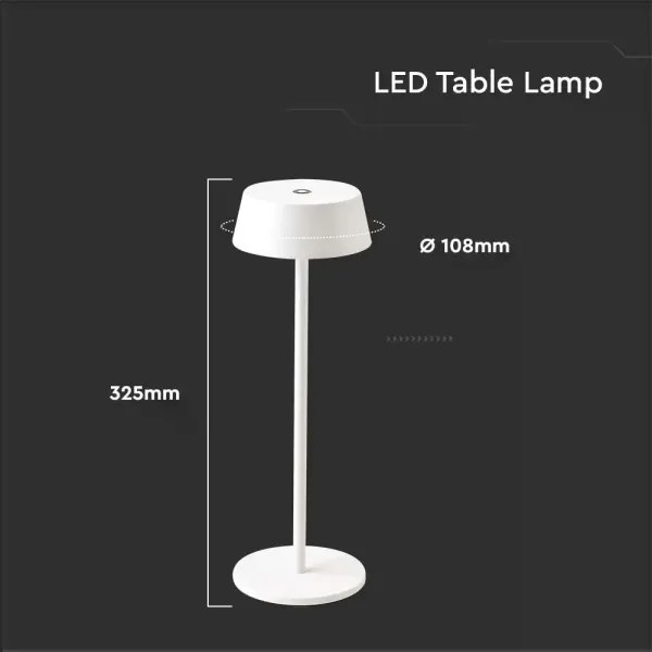LED Venkovní stmívatelná dotyková dobíjecí stolní lampa LED/2W/5V IP54 bílá